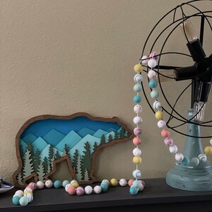 Layered Wolf Art 3D Wall Art Mountains and Trees Outdoor - Etsy