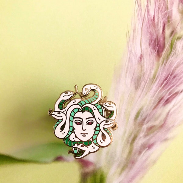 Aegis Medusa Shield Enamel Pin Gorgon Large Pin Hard Enamel Pin Fantasy ...