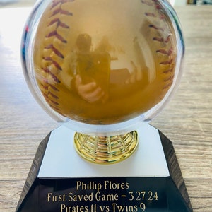 Clear SOFTBALL Display, With Name Plate HOME RUN or Game Ball Display ...