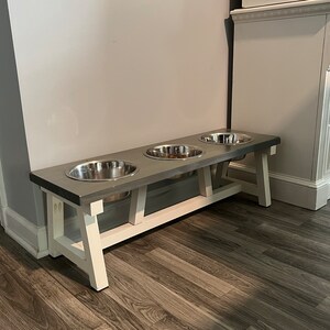 Dog Food Stand, Farmhouse Style, 3 Bowls - Etsy