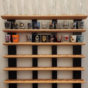 Pint Beer Glass24 Display Natural/black Oak - Etsy