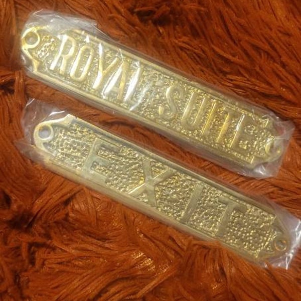Retro Door Flair! Solid Brass Vintage Nautical Door Placards FIVE ...