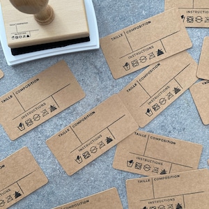Custom Hang Tag Stamp for Garment With Size and Composition, Custom ...