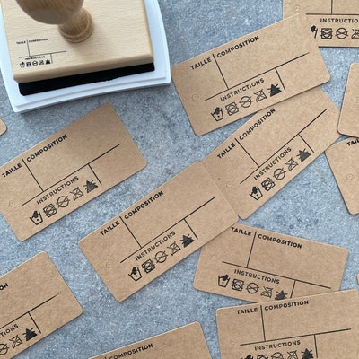 Custom Hang Tag Stamp for Garment With Size and Composition, Custom ...