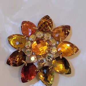 Monet Christmas Tree Brooch Gold Clear Green Red Blue Purple ...