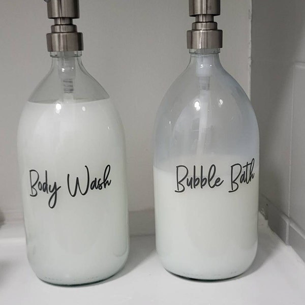 Clear Glass Bottle - Refillable Bottle With Metal Silver Pump Dispenser ...