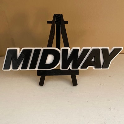 MIDWAY Logo 3D Printed Wall Display Sign 2 Color Many Colors Available ...