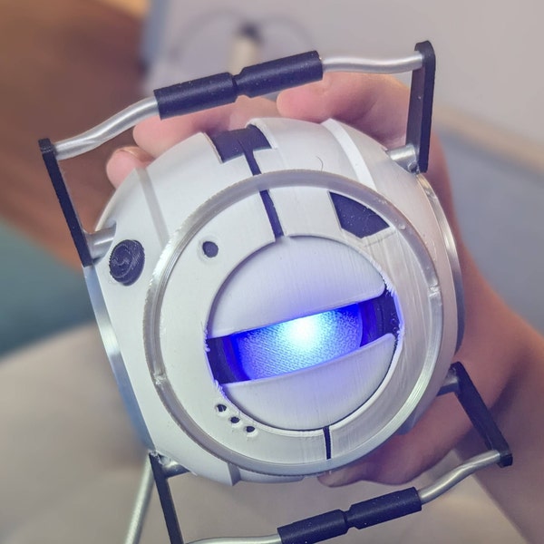 Portal Wheatley Figure – 3D Printed Model With LED Light – Moving ...