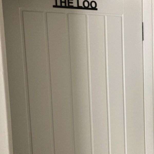 THE LOO Toilet Door Sign, Door Topper, Shelf Decor, Door Frame Art ...
