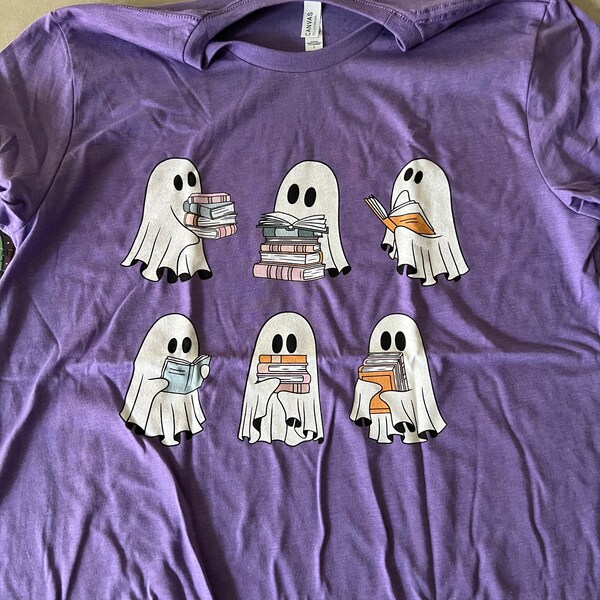 Ghost Reading Shirt, Teacher Halloween Shirt, Librarian Shirt, Book ...