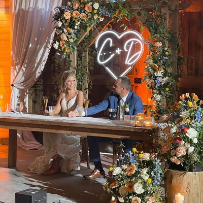 Custom Initials Heart Neon Wedding Sign, Personlized Wedding Initials ...