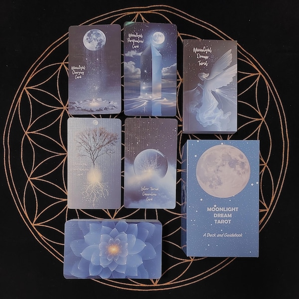 Moonlight Dream Tarot | 78 Tarot Cards Deck, 4 Extra Cards, 196-page ...