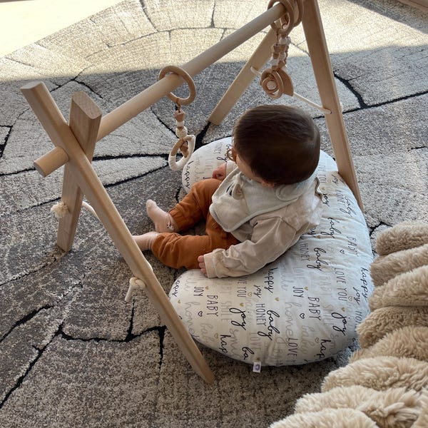 Play Arch Pendant Set Baby Gym Baby Play Trapeze Wooden Mobile Play ...