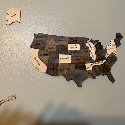 Wooden USA Map-wood Map of United States Wall Art-us Travel Map Gift ...