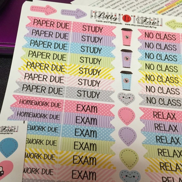 95 College Stickers, School Stickers, Stripes and Dots, Flags, Choose ...