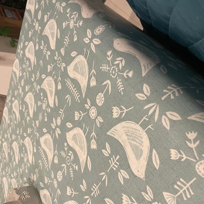 Funky Tulip Blue Scandinavian Print Oilcloth Tablecloth Cotton Cloth ...