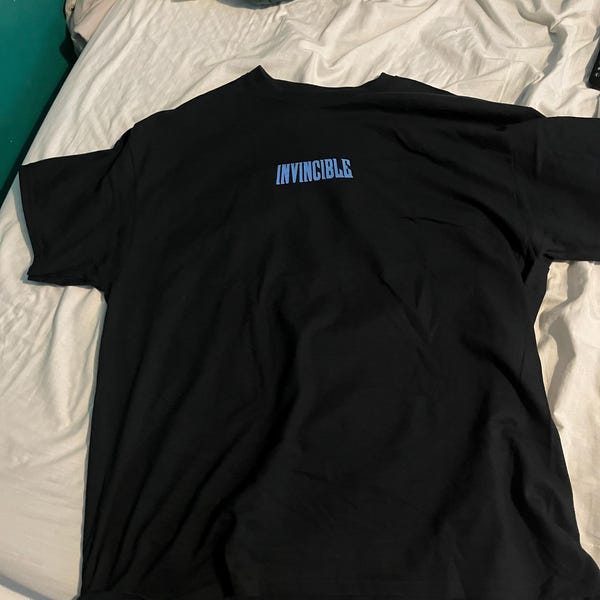 Blue Logo Invincible Graphic T-shirt, Back and Front Print, Superhero ...