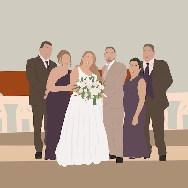 Custom Digital Family Portrait | Faceless Portrait Drawing ...