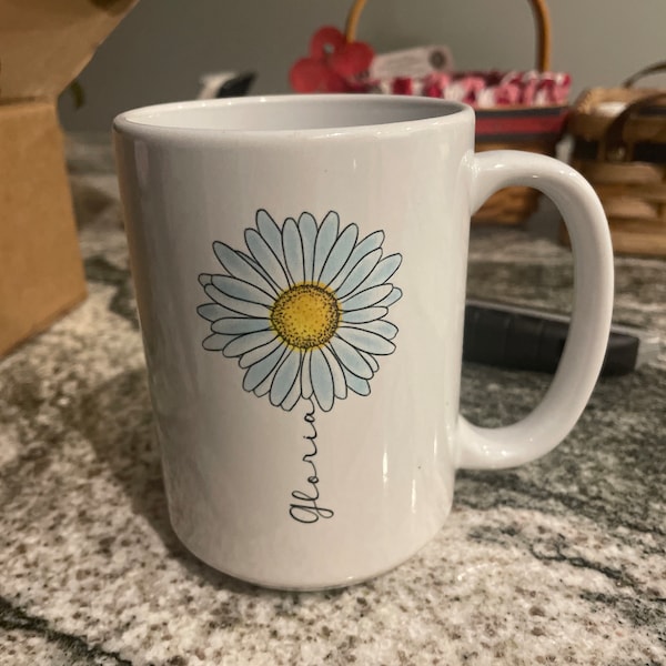 Daisy Mug, Daisy Gifts, Daisy Flower Cup, Daisy Flower Coffee Mug ...