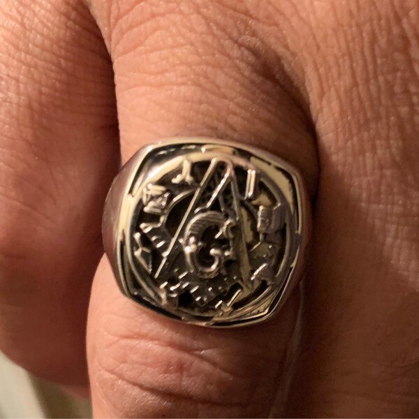 Masonic Silver Ring by Sir Yes Sir - Etsy