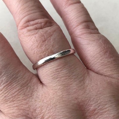 Hidden Message Ring Personalized Ring, Hammered Ring, Sterling Silver ...