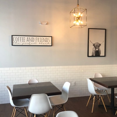 Coffee and Friends Sign for Kitchen Large Farmhouse Wood Sign Home Sign ...