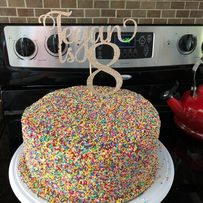 ANY Name ANY Number Cake Topper, Cake Decoration, Glitter, Party ...