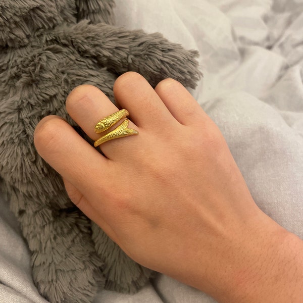 Sterling Silver Fish Ring for Women Gold Fish Ring Vintage Fish Ring ...