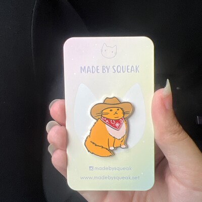 The Original Cowboy Cat Enamel Pin Meowdy - Etsy