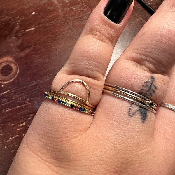 Arc Ring | Half Circle Ring | Gold Filled Ring | Dainty Ring | Stacking ...