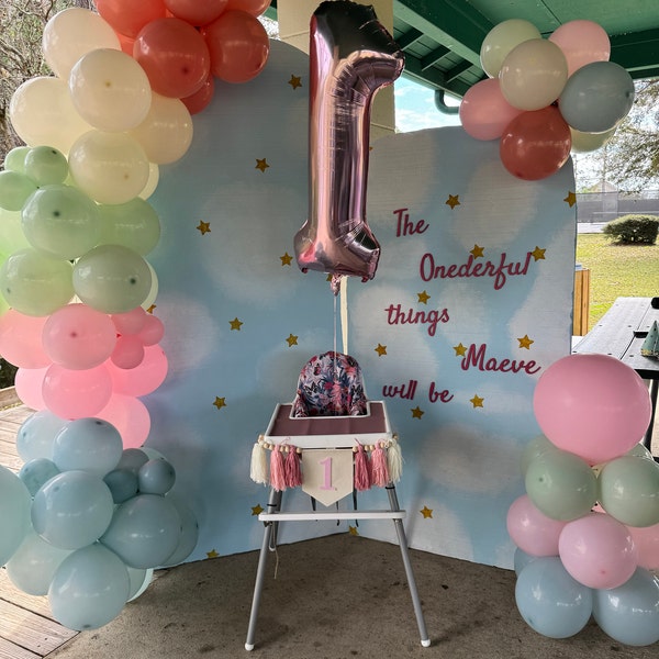 Personalized Backdrop Name Sign, Name Sign for First Birthday Party ...