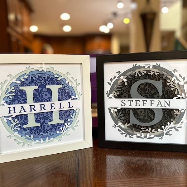 3D Split Monogram A-Z Shadow Box, Custom Name, Alphabet Family Name SVG ...