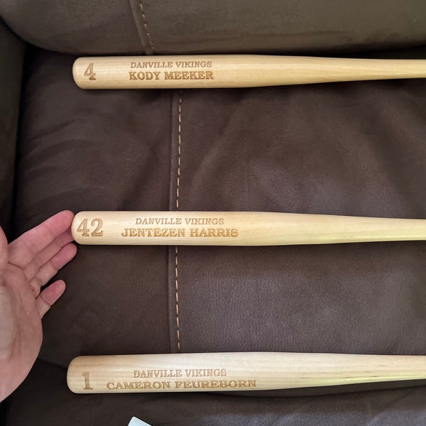 Engraved Junior Baseball Bat, Personalized Team Baseball Bat, Gift for ...