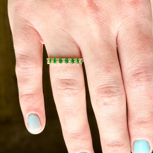 Color Changing Gemstone Ring, 6x8mm Emerald Cut Alexandrite Wedding ...