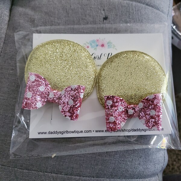 Gold Minnie Mouse Ear Clips - Gold Minnie Ears - Gold Mouse Ears ...