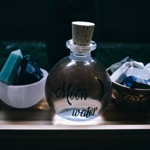 Moon Water Glass Bottle Moon Magic, Wiccan, Witchcraft, Lunar Magick ...