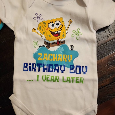 Sponge Theme Birthday Family Shirts, Custom Family T-shirt-personalized ...