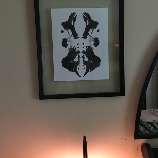Contemporary Ink Blot Wall Art Print, Modern Art Painting Print, Black ...