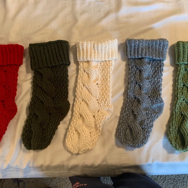 CROCHET PATTERN | Big Bold Cabled Stocking | Crochet Christmas Stocking ...