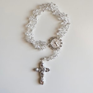 Bridal Rosary Bracelet With Double Crystal Chain - Etsy