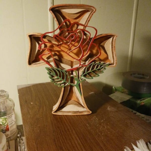 Easter Cross Intarsia Pattern Segmentation Scroll Saw Pattern Bandsaw ...