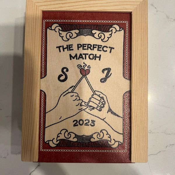 PERSONALIZED Couples Matchbox Wood | Custom Wood Matchbox for Couples ...