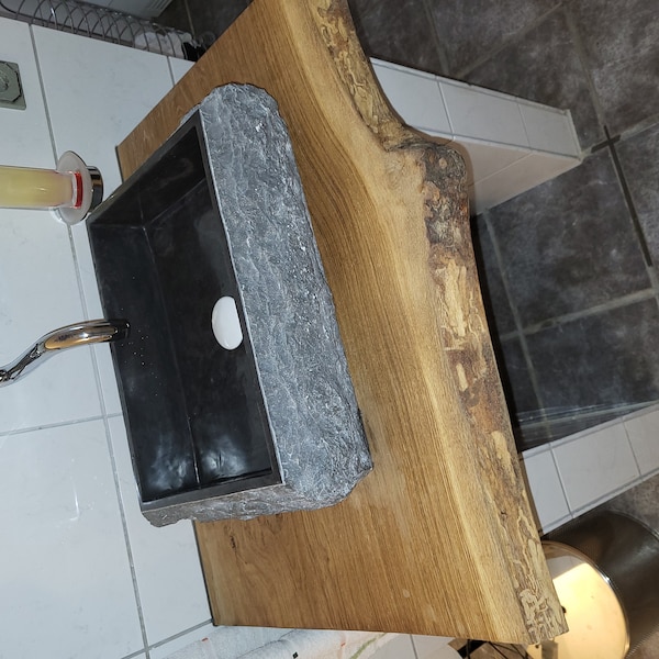 Vanity Top Rose Oak From One Piece Tree Edge Rustic Table Top Solid Wood Top Vanity Coffee Table ...