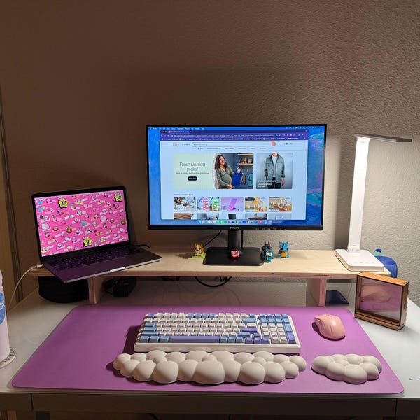 Oval Wood Monitor Stand. Wooden Monitor Stand. Laptop Stand. Monitor ...