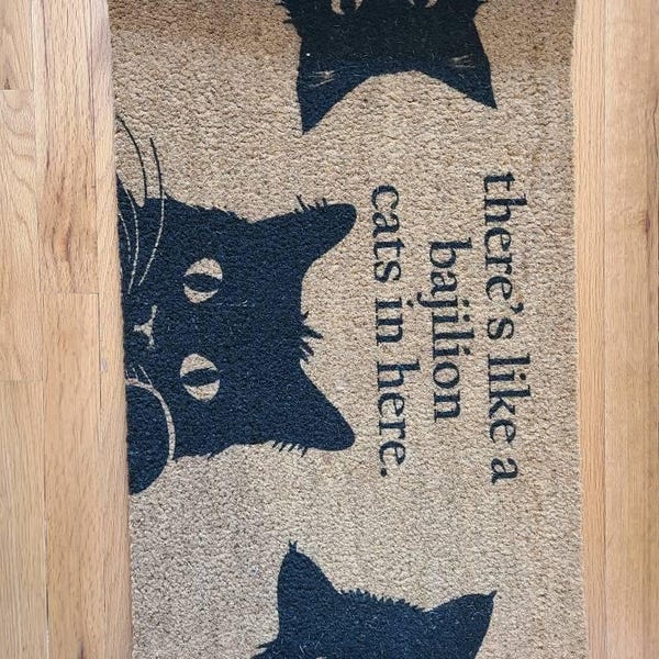 Cats Peekaboo, Welcome Hope You Like Cats Doormat, Welcome Cats Door ...