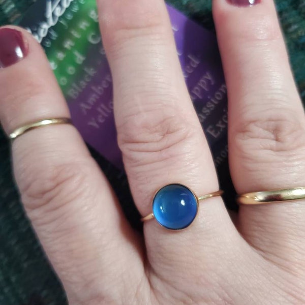 Mood Ring, 14kt Gold, Color Changing Stone - Etsy