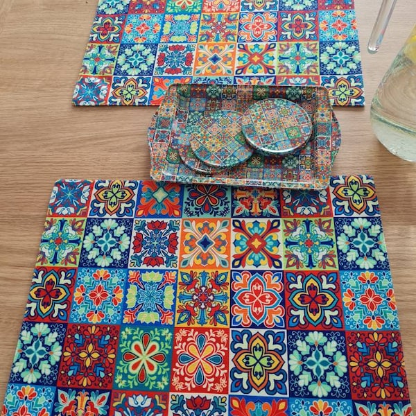 Mediterranean Style Placemats | Placemats Set of 2, 4, 6 | Placemats ...