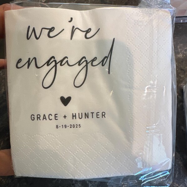 Custom We're Engaged Napkins, Engagement Napkins, Party Decorations - Etsy