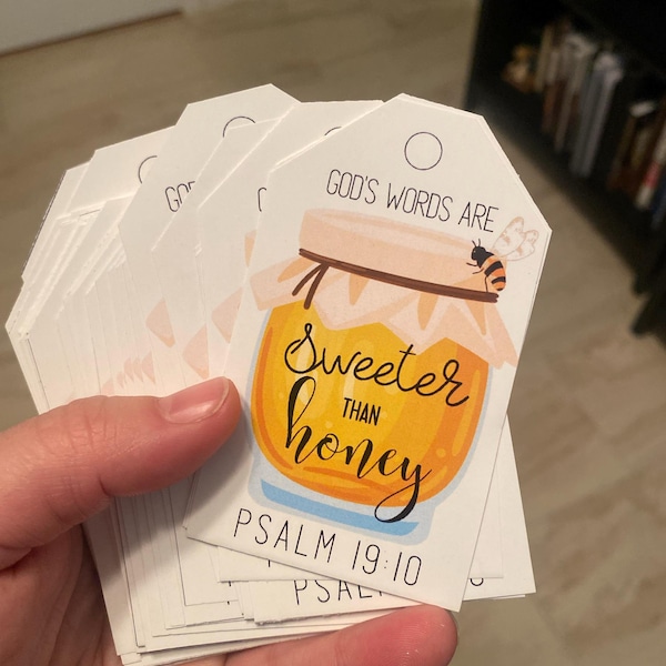PRINTABLE God's Words Sweeter Than Honey PNG, VBS Gift Tag, Sunday ...