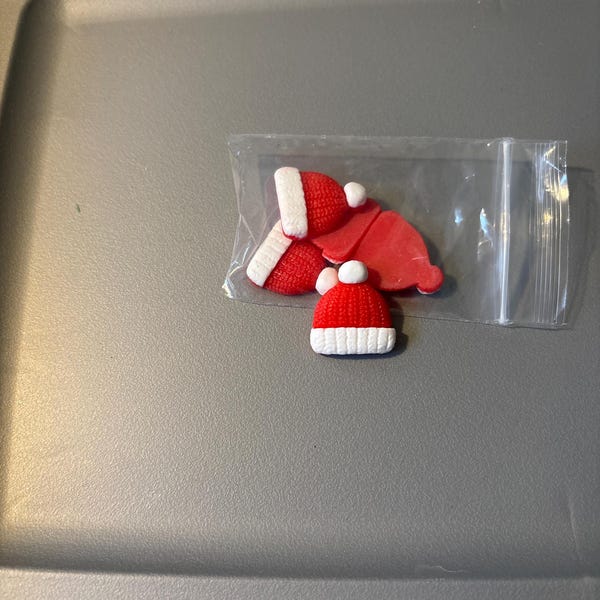 6 Candy Cane Mallows, Fake Marshmallow, Polymer Clay Dessert Cabochons ...